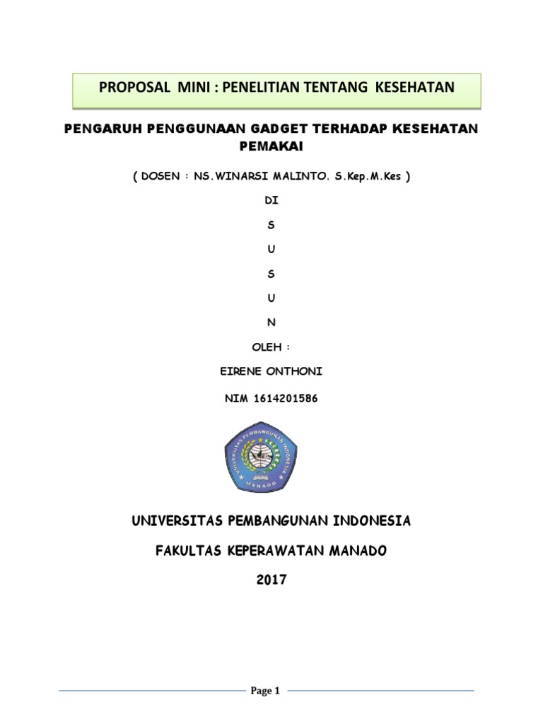 Proposal Mini Eirene | PDF
