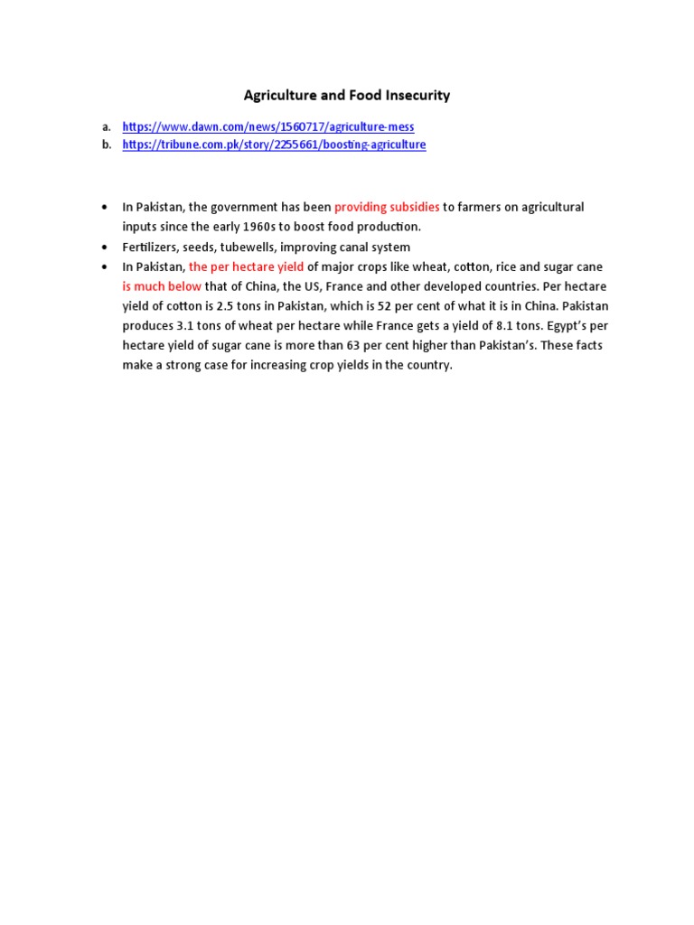 Enhancing Crop Yields in Pakistan | PDF