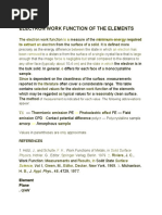 Work Function Values of Metals | PDF | Art | Technology & Engineering