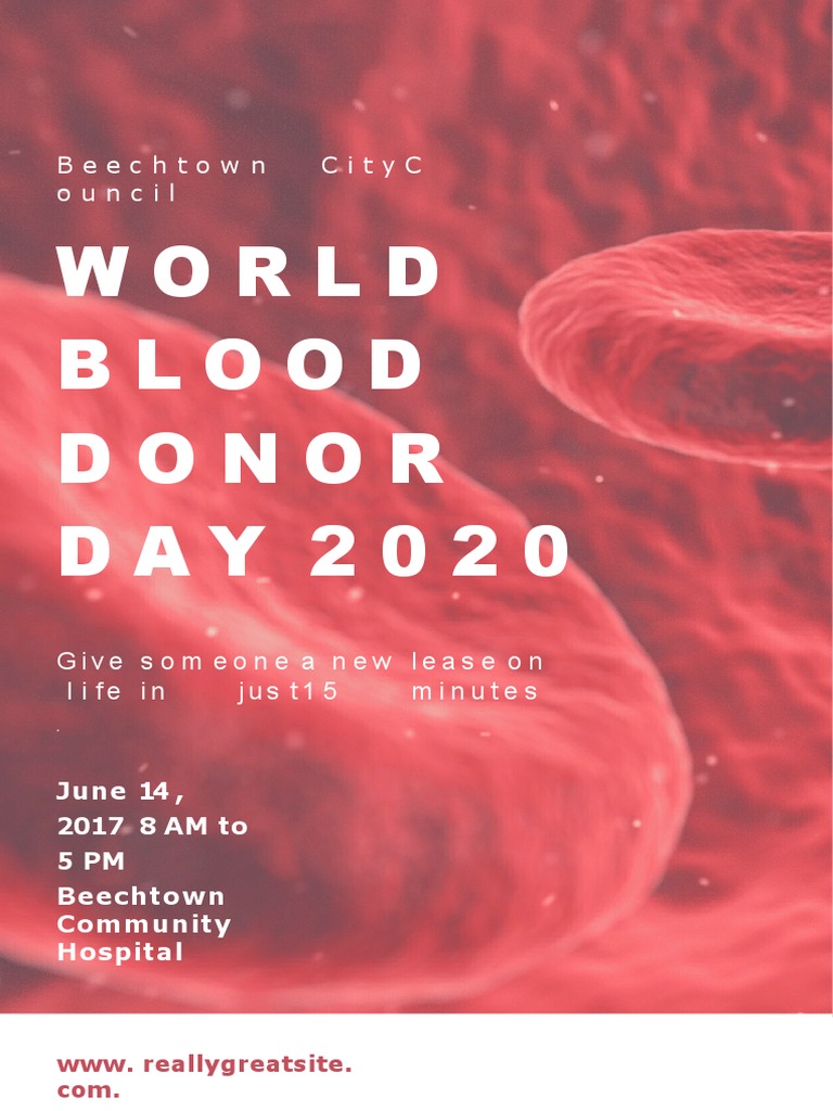 White and Red Photo Blood Donation Poster | PDF | Social Science