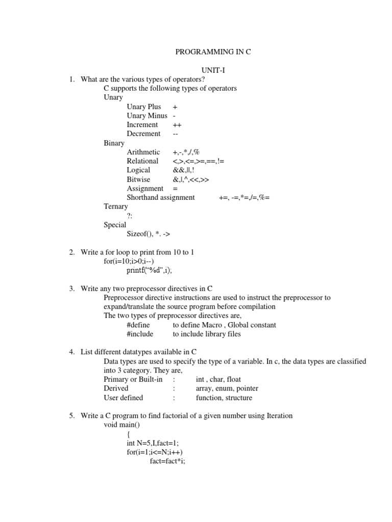 Ocs752 2 Mark Questions And Answers Pdf Pointer Computer Programming Subroutine 