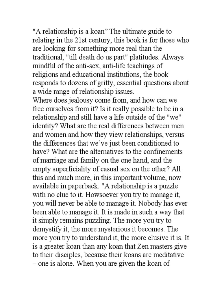 A Relationship Is A Koan | PDF | Kōan