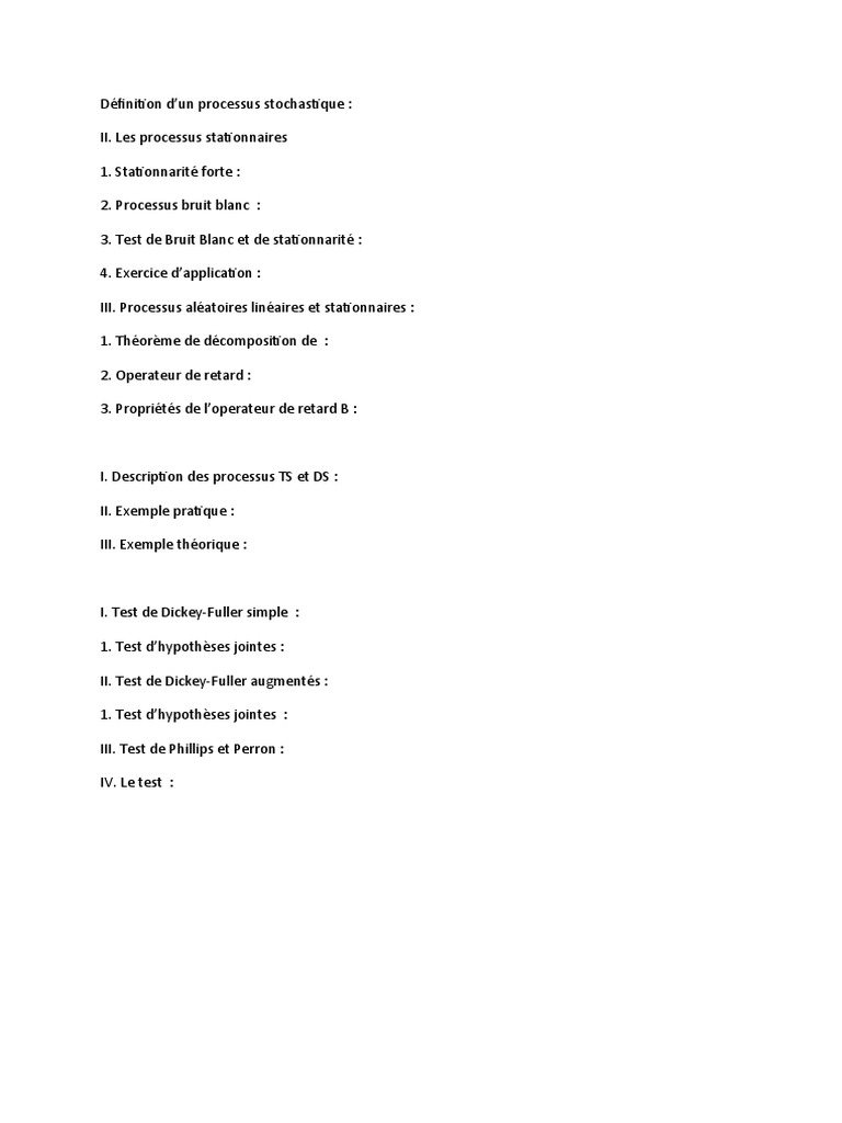 Tests de stationnarité et KPSS | PDF