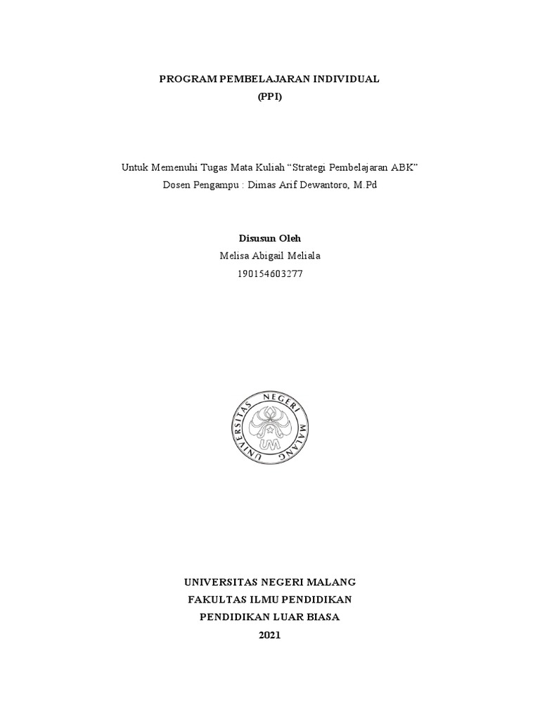Contoh Ppi Bagi Abk | PDF