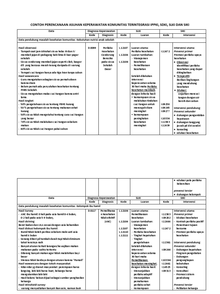 Contoh Format Asuhan Keperawatan Komunitas | PDF
