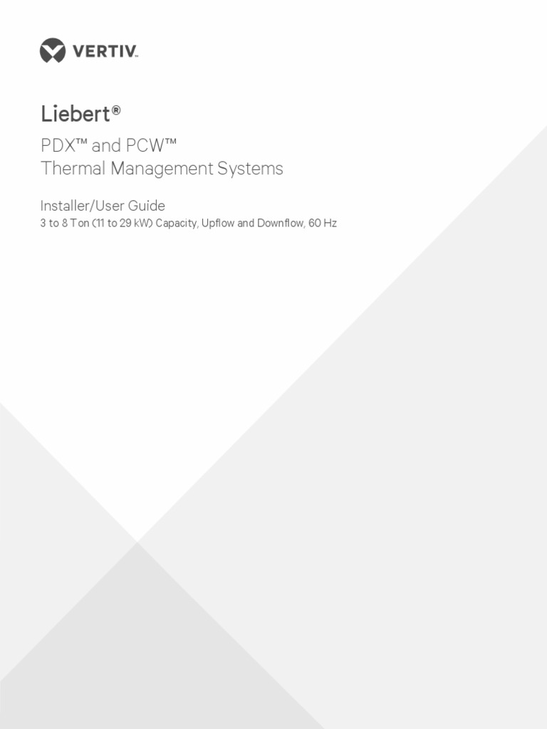 Liebert PDX PCW Thermal Management System User Manual - 01 | PDF ...