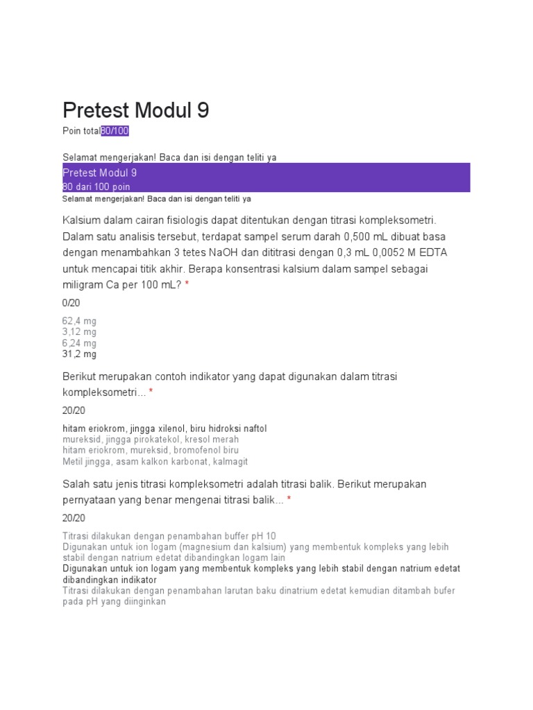Pretest Modul 9 | PDF