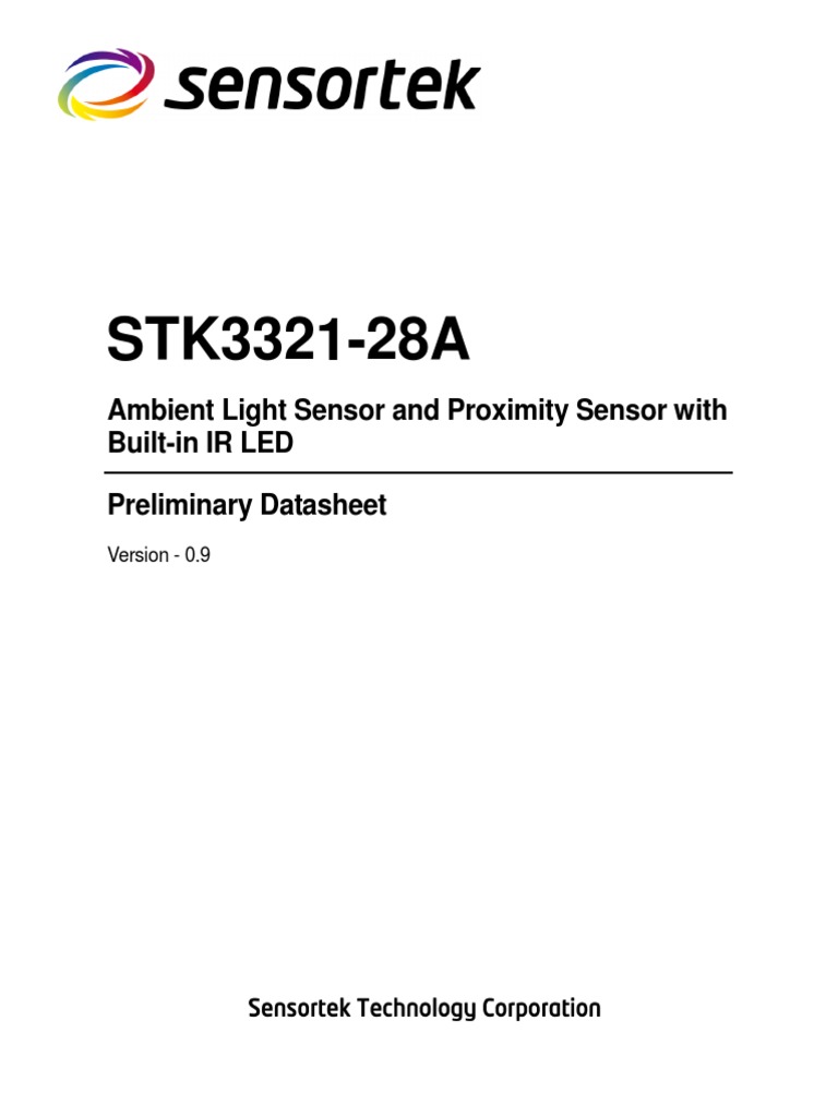 STK3321-28A Preliminary Datasheet v0.9 | PDF | Infrared | Electronics