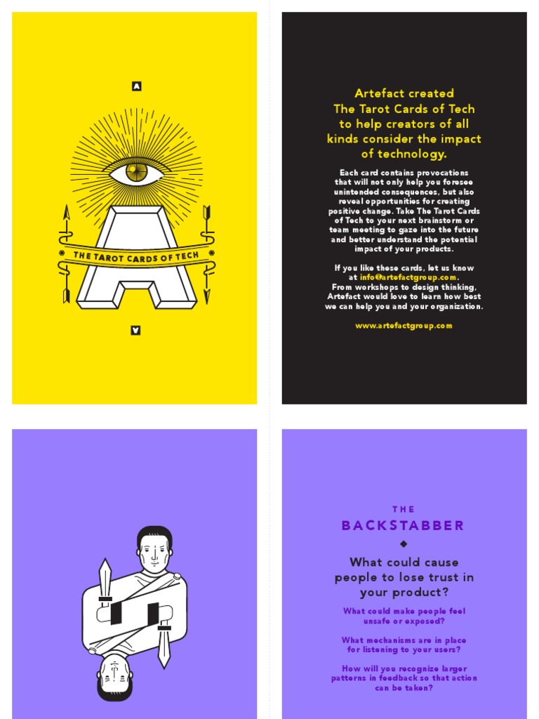 Artefact Tarot Cards of Tech - Downloadable | PDF | Human Nature ...