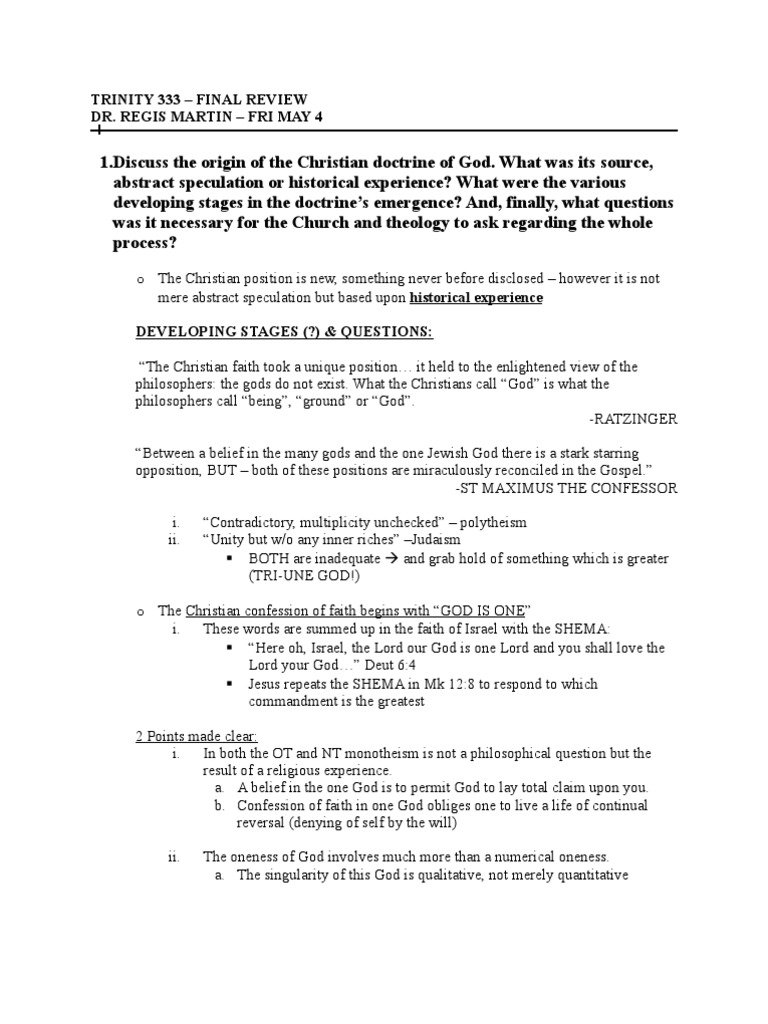 THE TRINITY 333 Final | PDF | Trinity | Oneness Pentecostalism