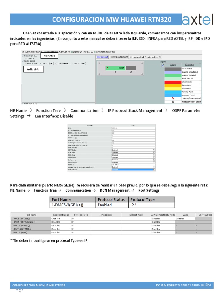 Configuracion MW Huawei RTN320 | PDF | Estándares informáticos | Red de ...