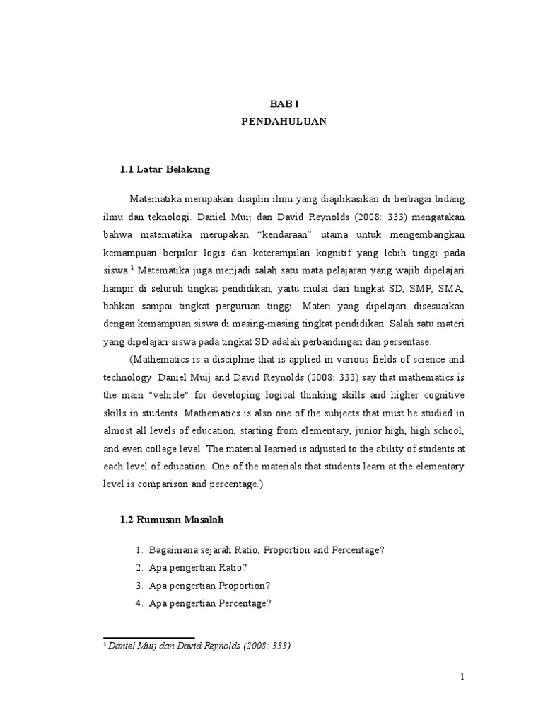 Pengertian Rasio dan Proporsi Matematika | PDF | Metode & Bahan Ajar