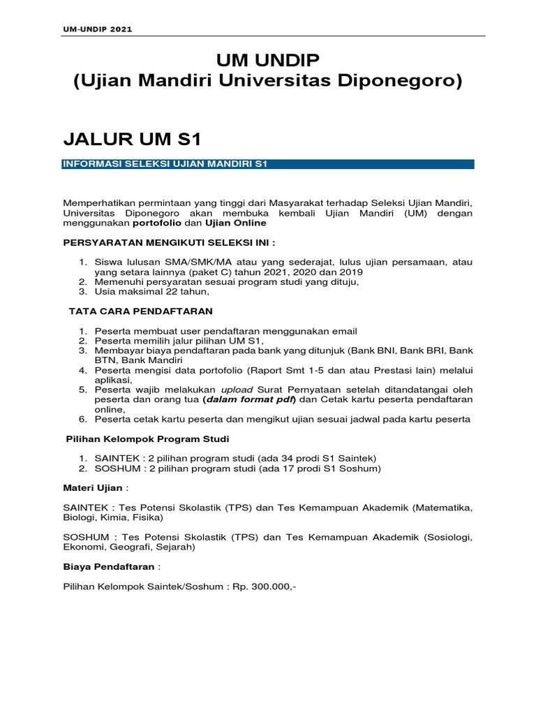 Um Undip 2021 | PDF | Pengelolaan Keuangan & Uang