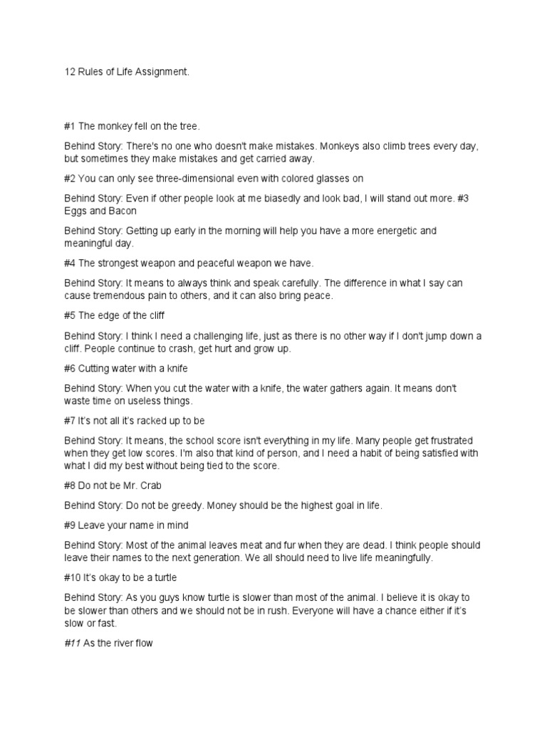 12 Rules of Life | PDF | Self-Improvement | Lifestyle