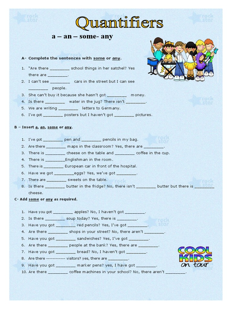 A-Complete The Sentences With Some or Any | PDF