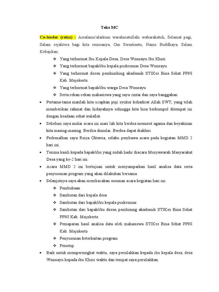 Draft Dialog MMD 2 | PDF