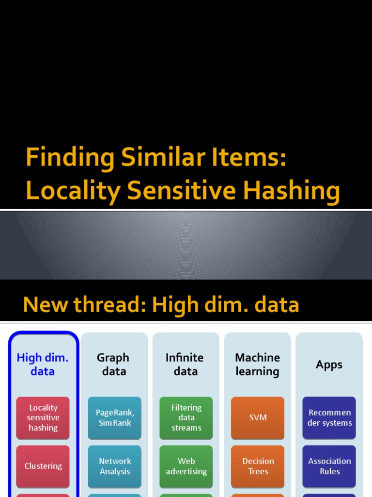 5 Ch03-Lsh Class Lecture | PDF | Algorithms | Machine Learning