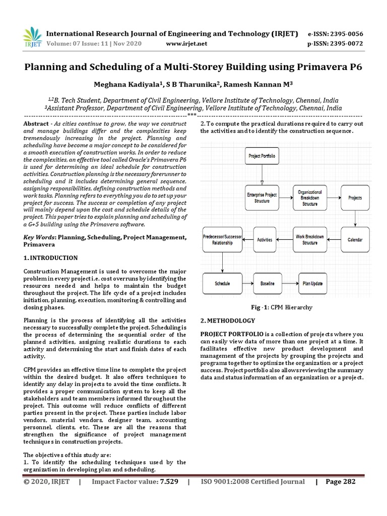 Planning and Scheduling of A Multi-Storey Building Using Primavera P6 | Download Free PDF ...