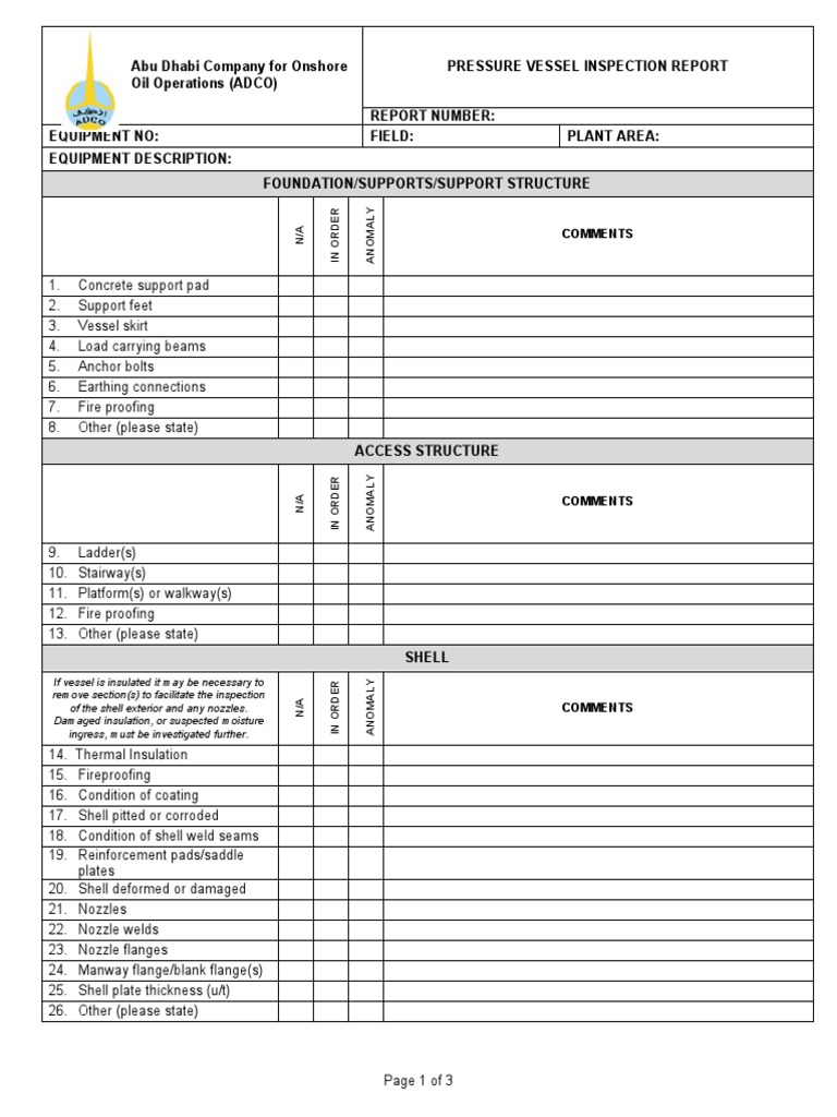 03 - Pressure Vessels Check Lists | PDF | Corrosion | Economic Sectors