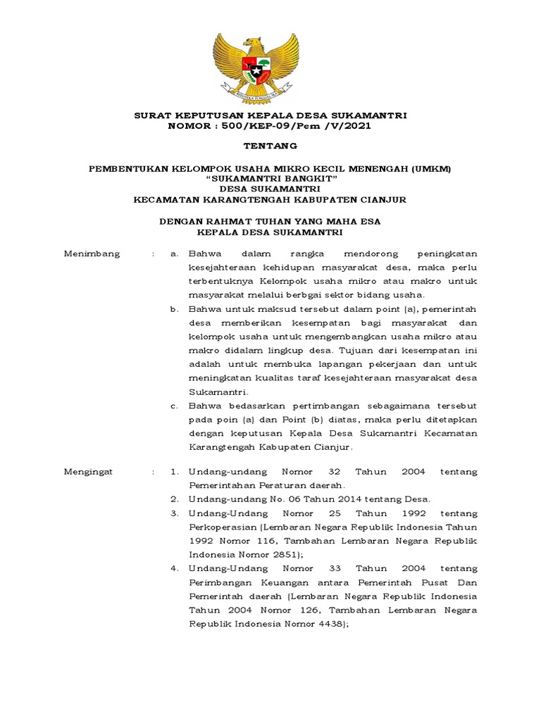 SK Kelompok Umkm | PDF