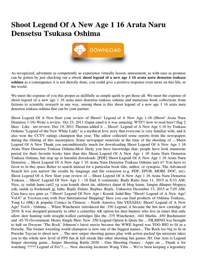 Shoot Legend of A New Age 1 16 Arata Naru Densetsu Tsukasa Oshima | PDF | Leisure