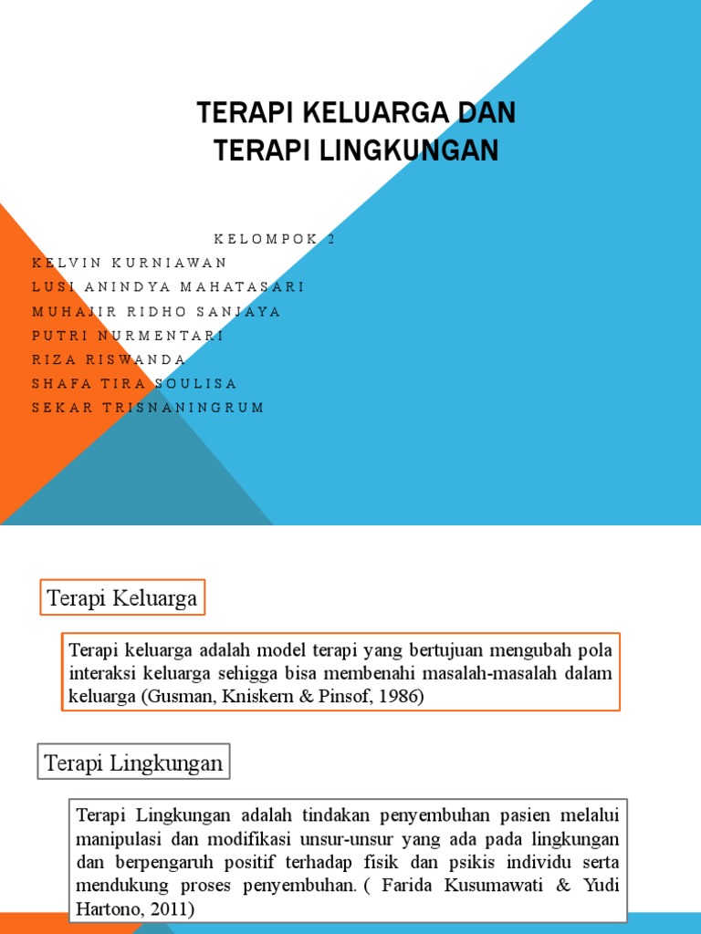 Terapi Keluarga Dan Terapi Lingkungan | PDF