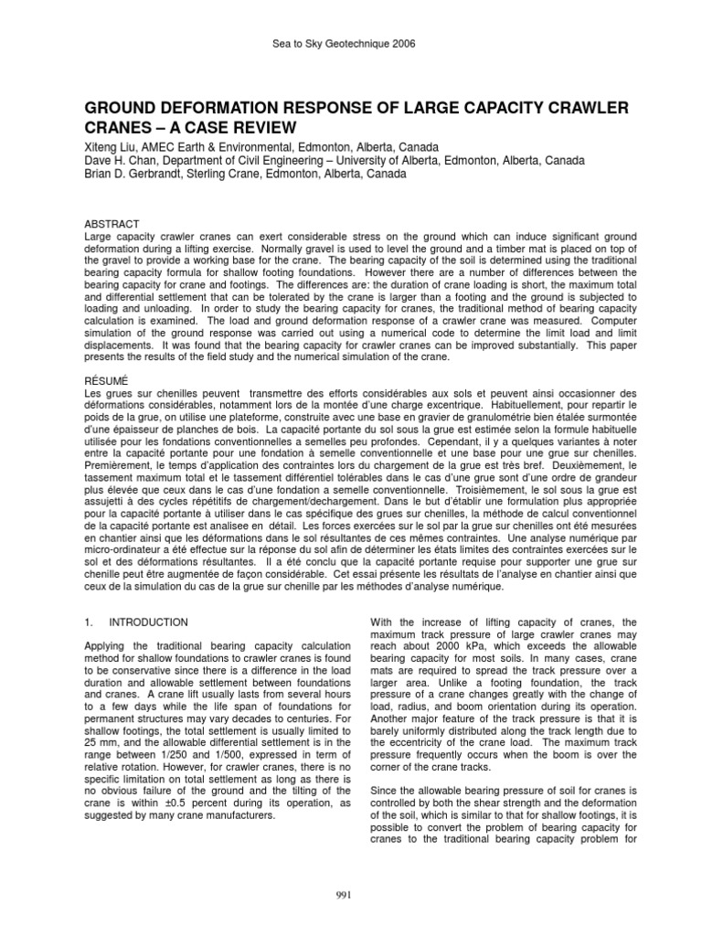 Crawler Crane Ground Deformation Analysis | PDF | Computing And ...