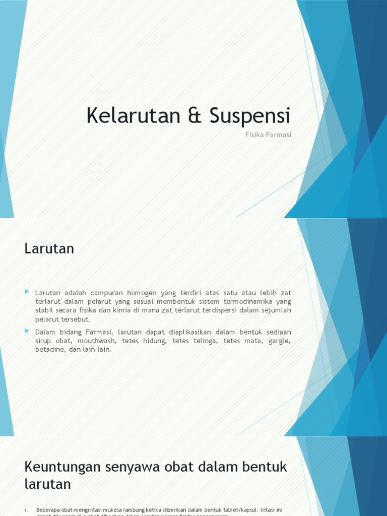 Kelarutan & Suspensi-Kuliah 4 | PDF