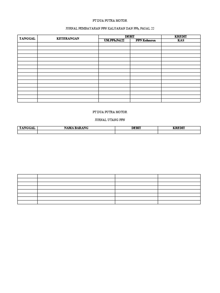 Jurnal Pembayaran PPN | PDF