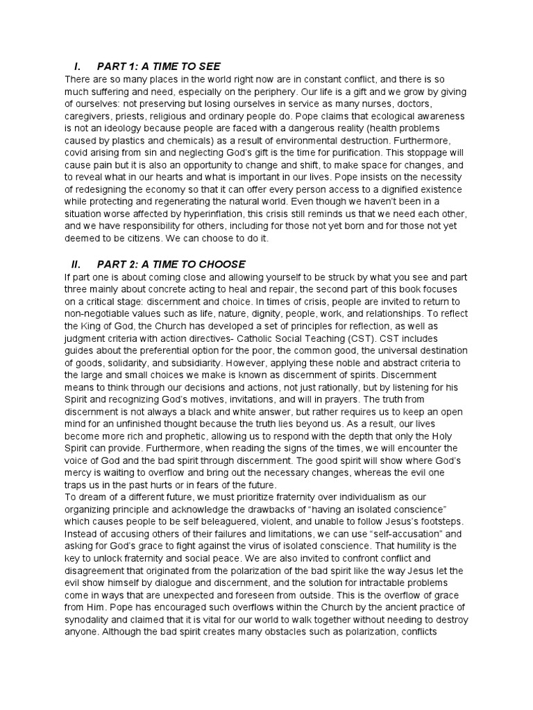 Let Us Dream Summary | PDF | Catholic Church | Religion And Belief