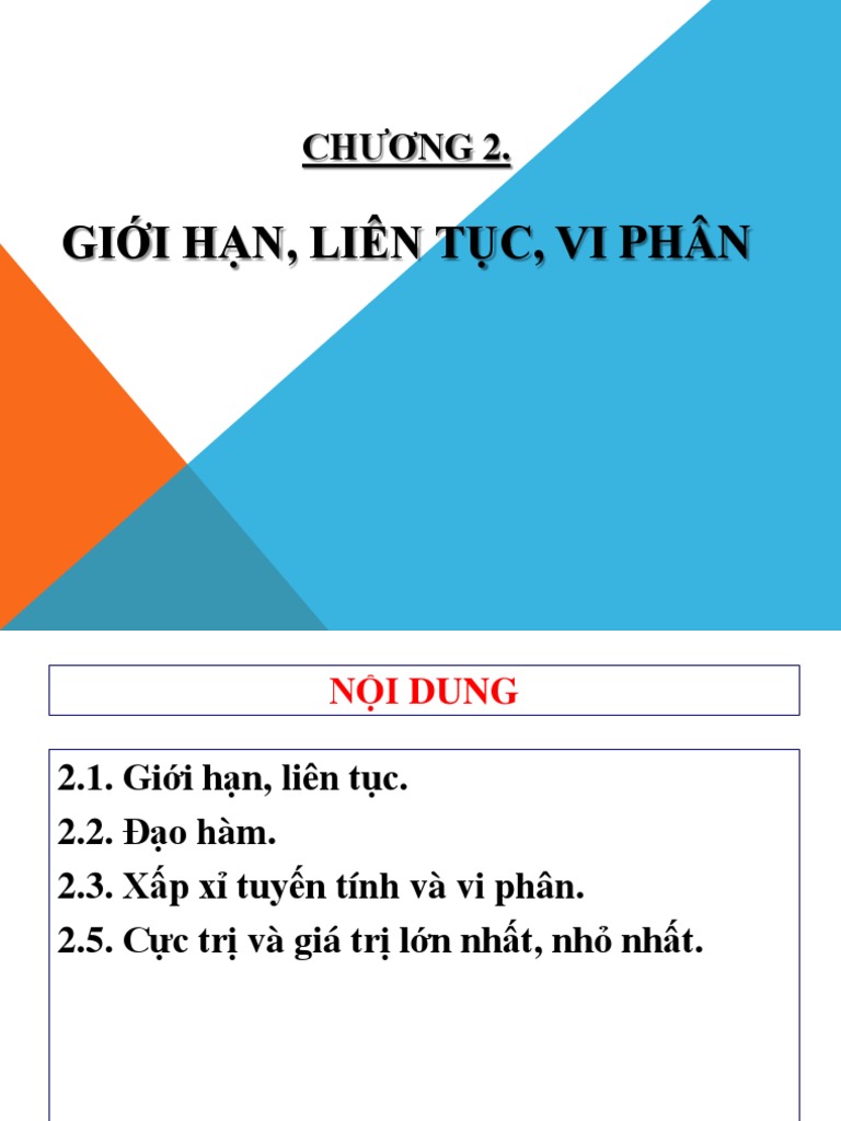 Cii. Gi I H N, Liên T C, Vi Phân-Toan 1e1 | PDF
