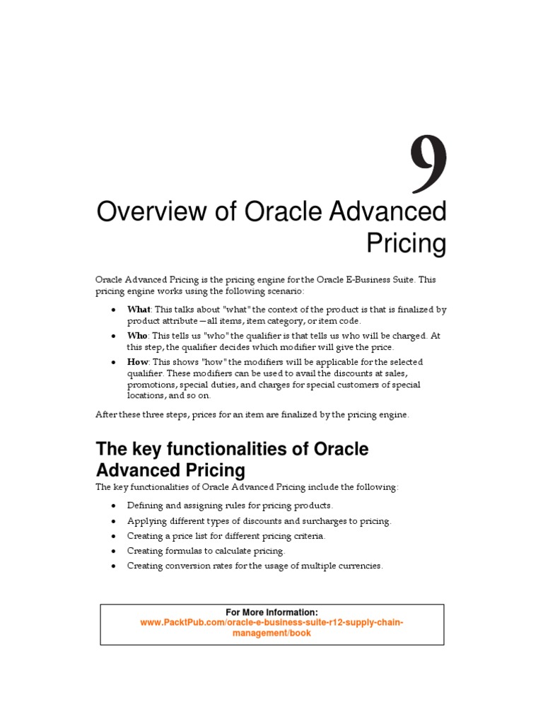 The Key Functionalities of Oracle Advanced Pricing | PDF | Pricing ...