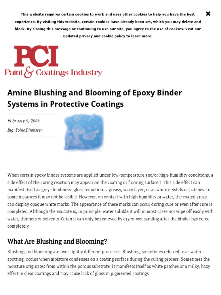 Blushing of Amines in Coal Tar Epoxy (Amine Adduct) | PDF | Epoxy ...