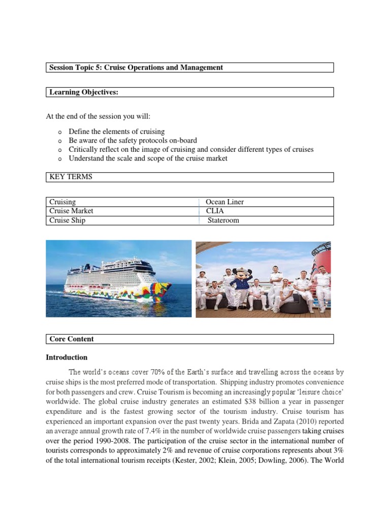 Cruise Operations Management PDF | PDF | Cruise Ship | Tonnage