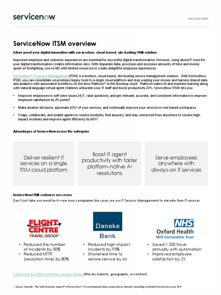 Servicenow Itsm Overview | PDF | Cloud Computing | Automation