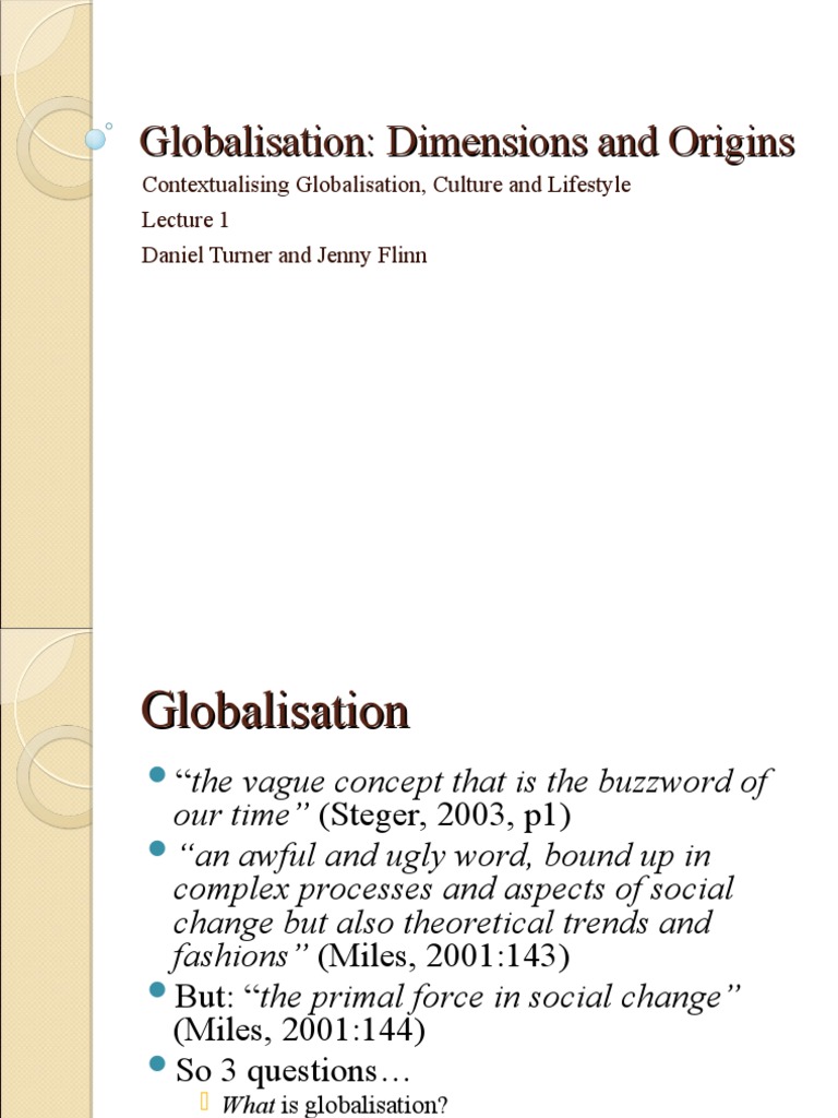 Globalisation: Dimensions and Origins | PDF | Globalization | Economies