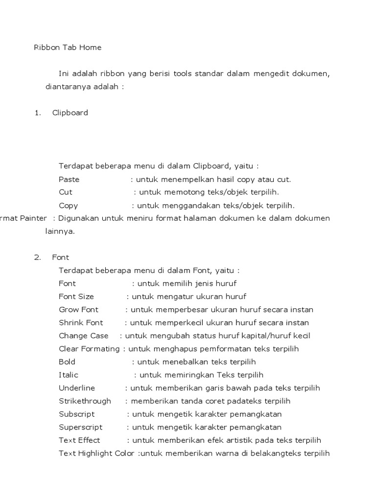 Fungsi2 Ribbon | PDF