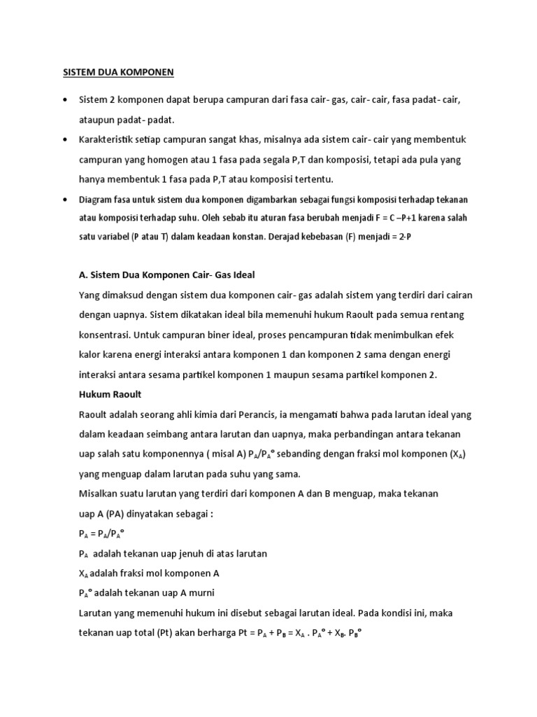 Diagram Fasa Sistem Dua Komponen | PDF