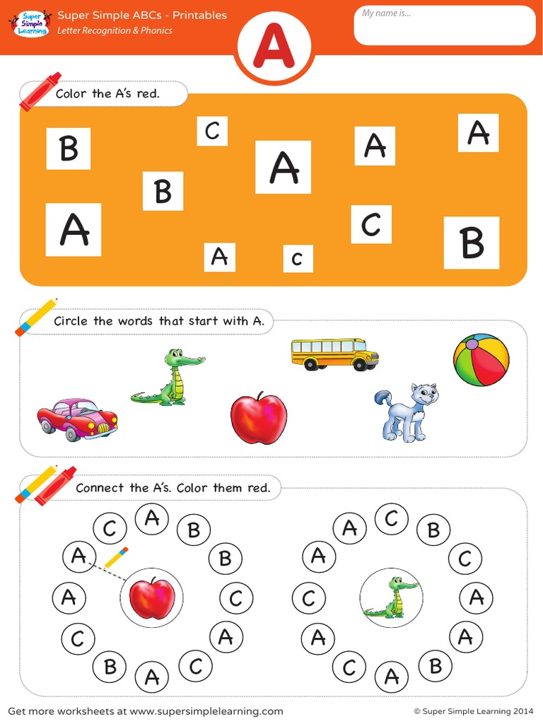 Letter Recognition Phonics A Uppercase | PDF | Learning To Read ...