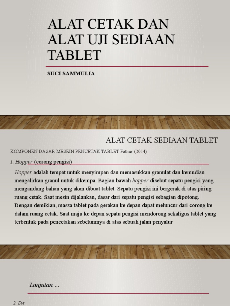 Alat Cetak Tablet | PDF