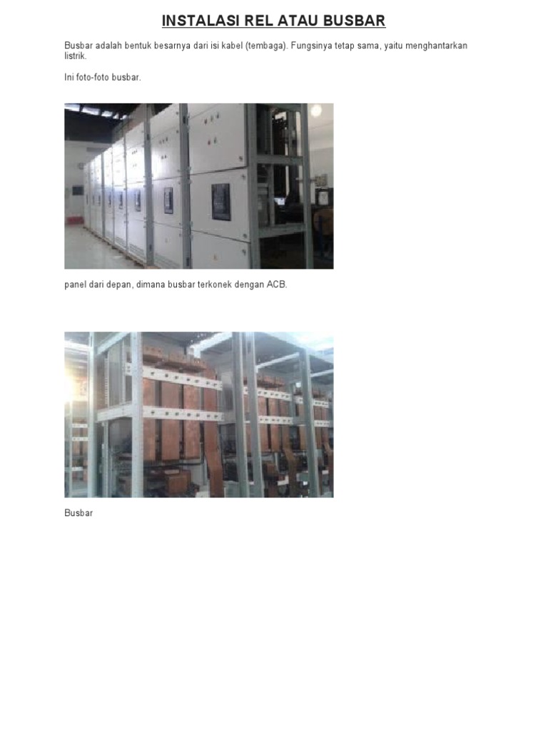 4.instalasi Rel Atau Busbar Dan 5. Pemutus Atau Pemisah | PDF