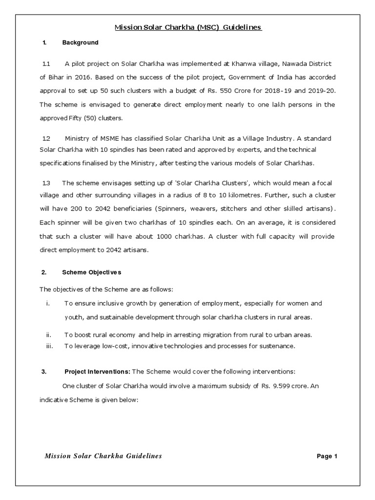 Solar Charkha Project | PDF | Economies | Business
