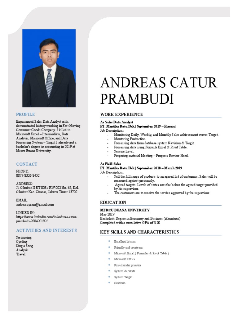 CV Andreas Catur Prambudi Sales | PDF | Microsoft Dynamics Nav | Information Technology