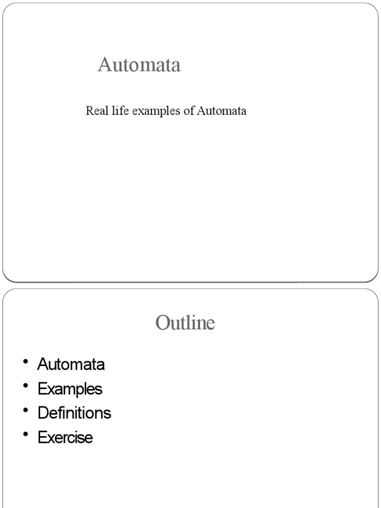 11 Automata - Real Life Examples of Automata | PDF | Applied ...