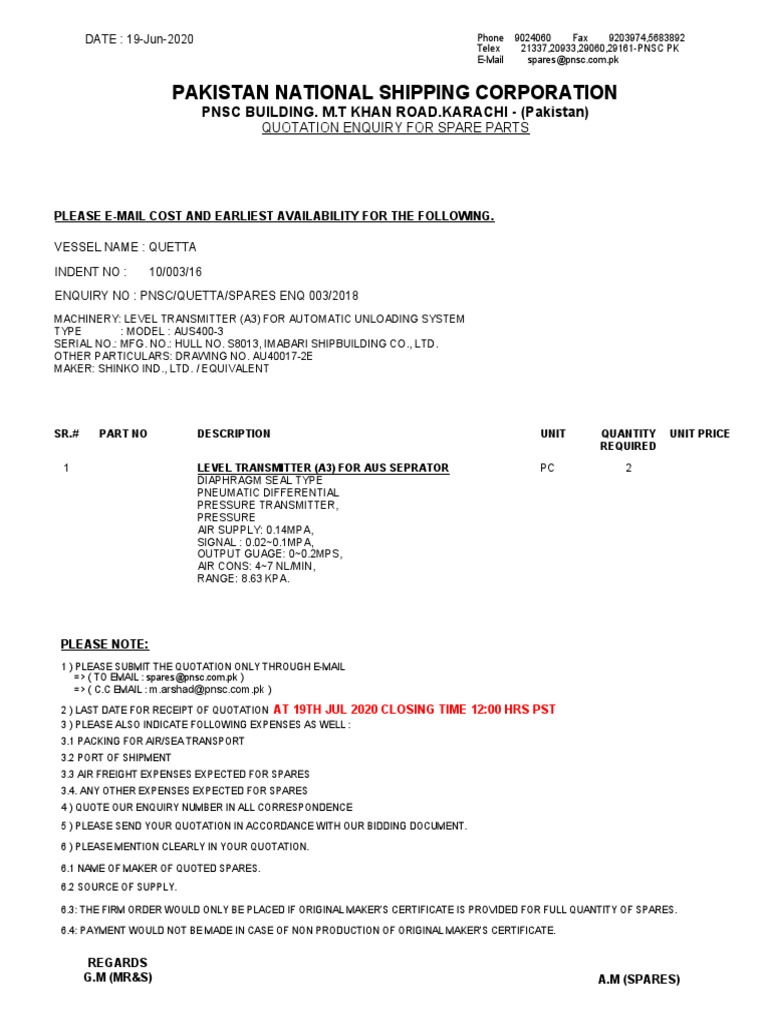 Pakistan National Shipping Corporation: PNSC Building. M.T Khan Road ...