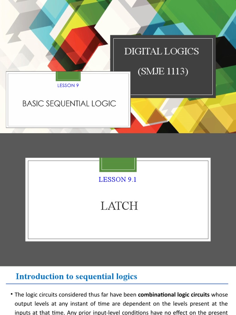 Lesson 9.1 - Sequential Logics - Latch | PDF | Logic Gate ...