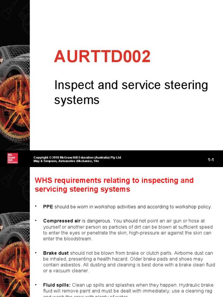 AURTTD002 Inspect and Service Steering Systems | PDF | Steering ...