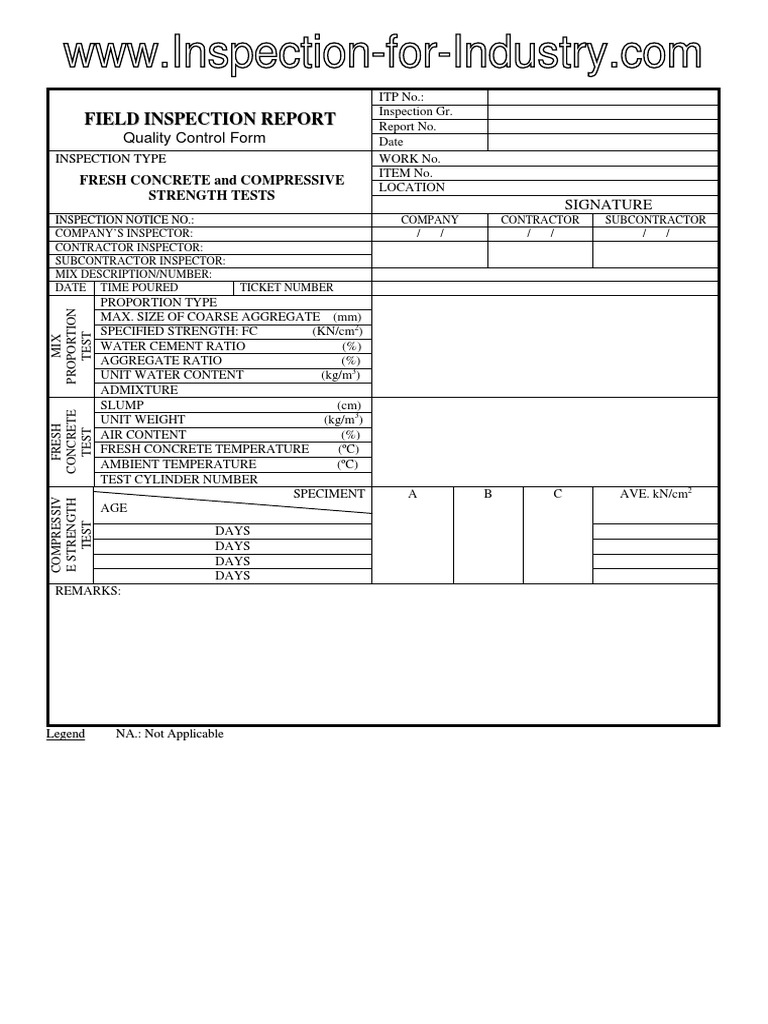 Fresh Concrete and Compressive Strength Test Quality Control and ...