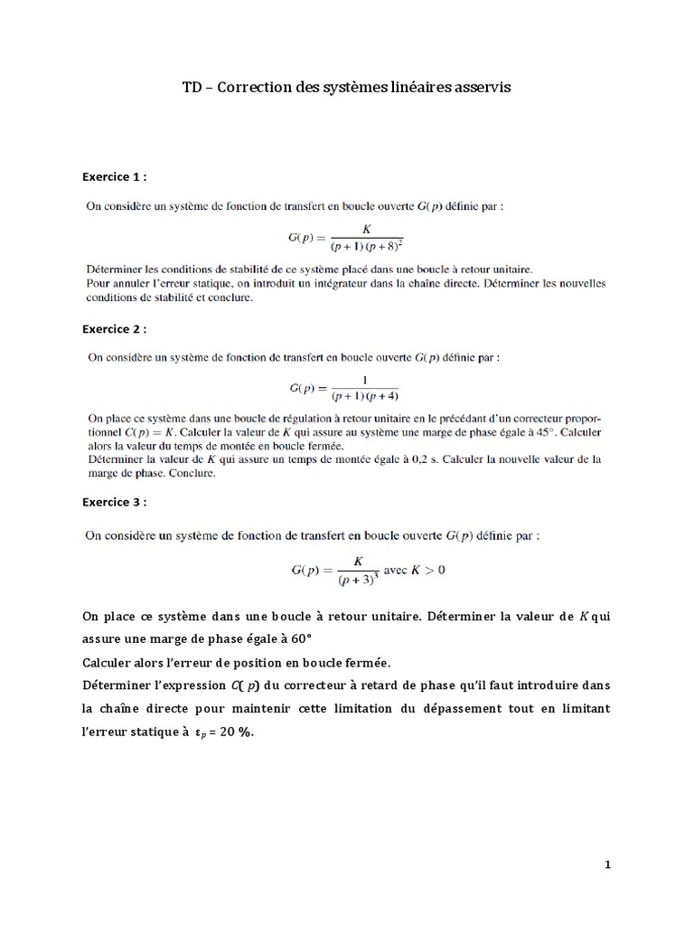 TD Correction Systèmes | PDF | Méthodes et références pédagogiques