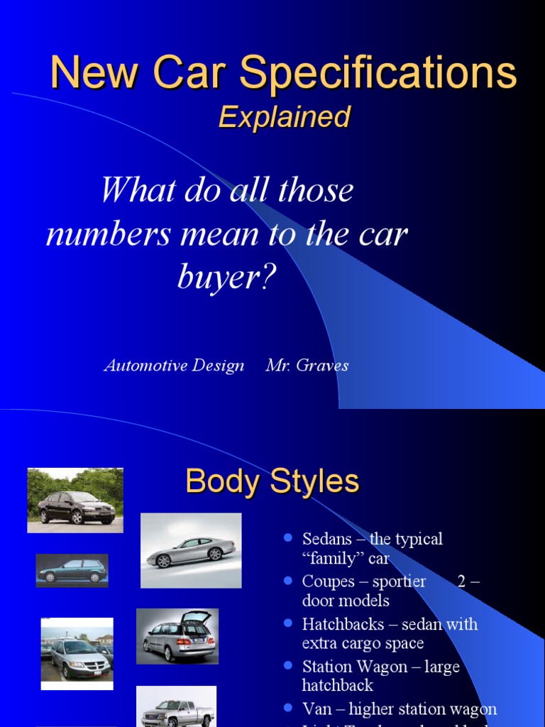 New Car Specifications - Explained | PDF | Car | Airbag